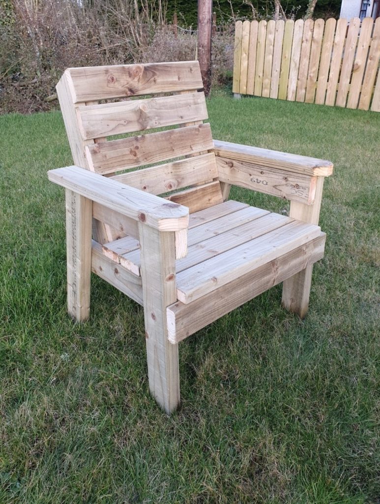 Single Wooden Garden Chair for Sale