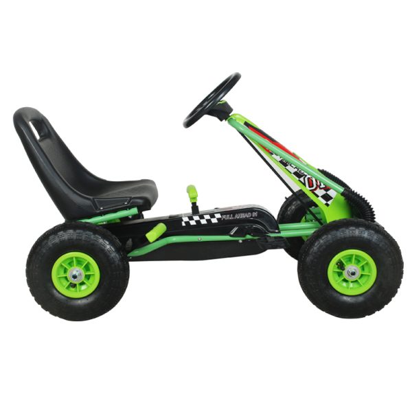Zoom Rubber Wheel Go Kart Green - Green Rubber Wheel Go Kart
