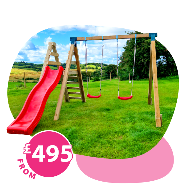 Wooden Swing and Slide Set for Kids | Garden Swing and Slide