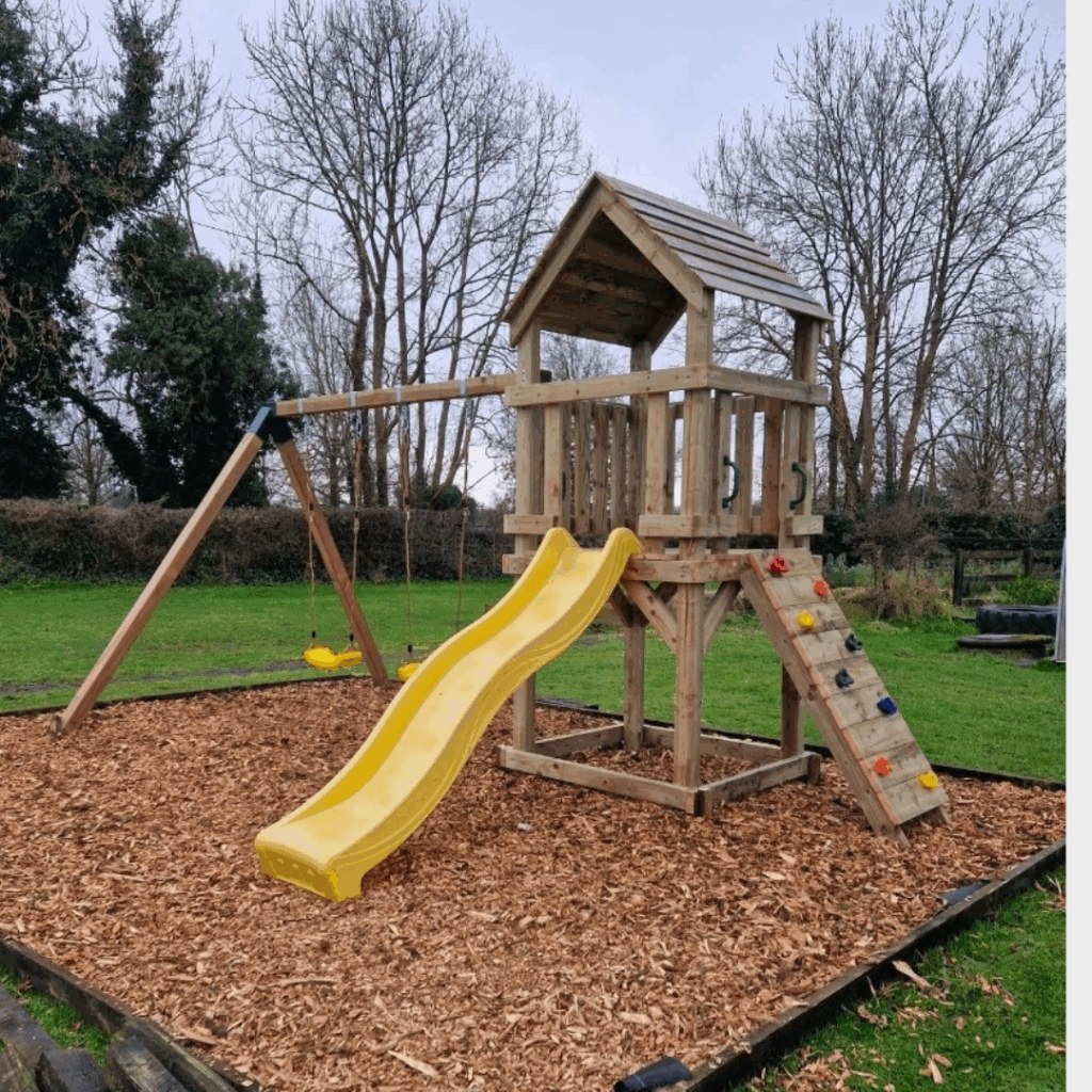 Wooden Swing and Slide Set for Kids | Garden Swing and Slide